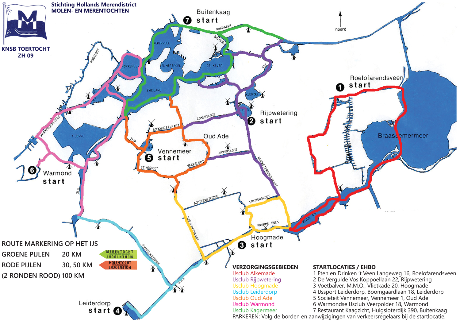 Route & Startplekken – Molenmerentocht – KNSB – Schaatsen op natuurijs ...